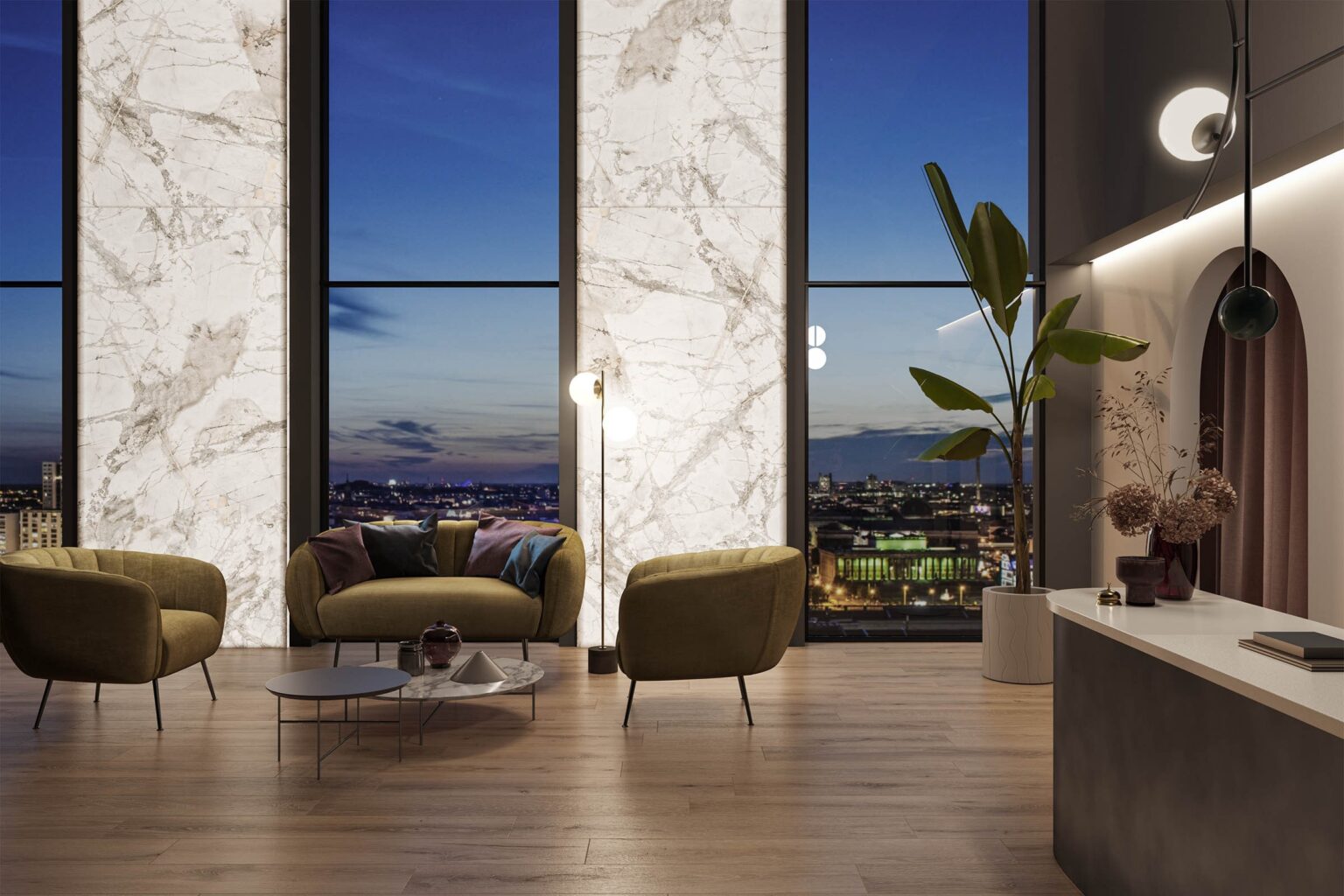 The future of Luxury Tiles: Backlit Porcelain Slabs