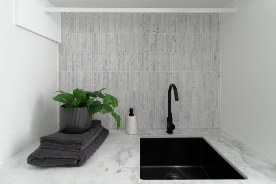 Stack Bond Mosaic Tiles: Modern Wall & Feature Designs